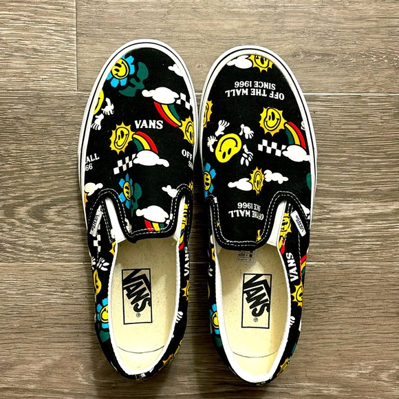 Vans | Shoes | Vans Classic Slip Shoe W Smiley Faces | Poshmark